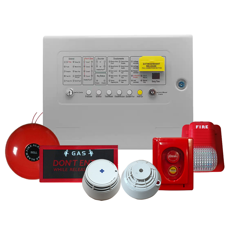 Four-zone independent control fire alarm system