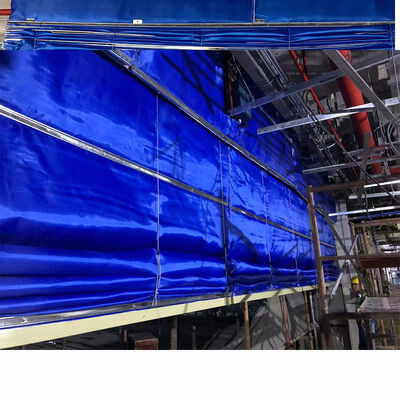 Blue Fire Curtain Rolling Shutter Door Super Inorganic Fabric Total ...