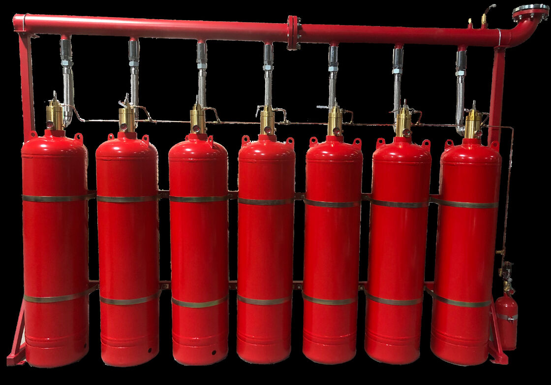 Red HFC 227EA Gas FM200 Fire Automatic Suppression Pipe System With ...