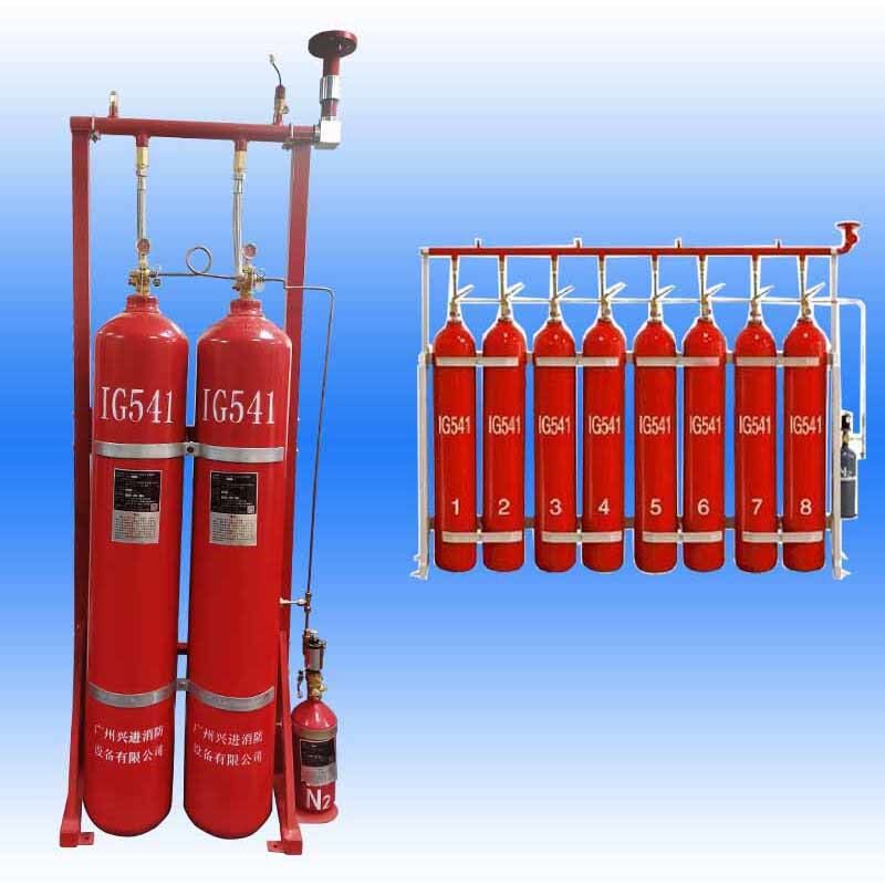 Red IG541 Efficient Inert Gas Fire Suppression System High Pressure