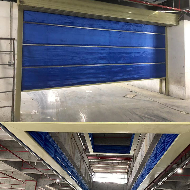 Heat Resistance Fire Curtain Rolling Shutter Door Blue Inorganic Fire ...